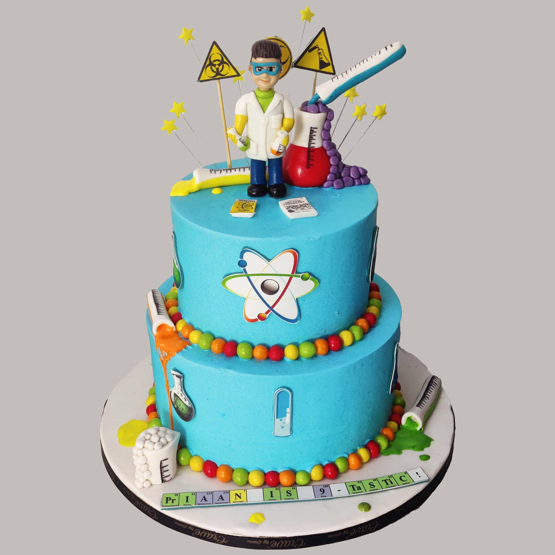 Scientist theme cake – Crave by Leena
