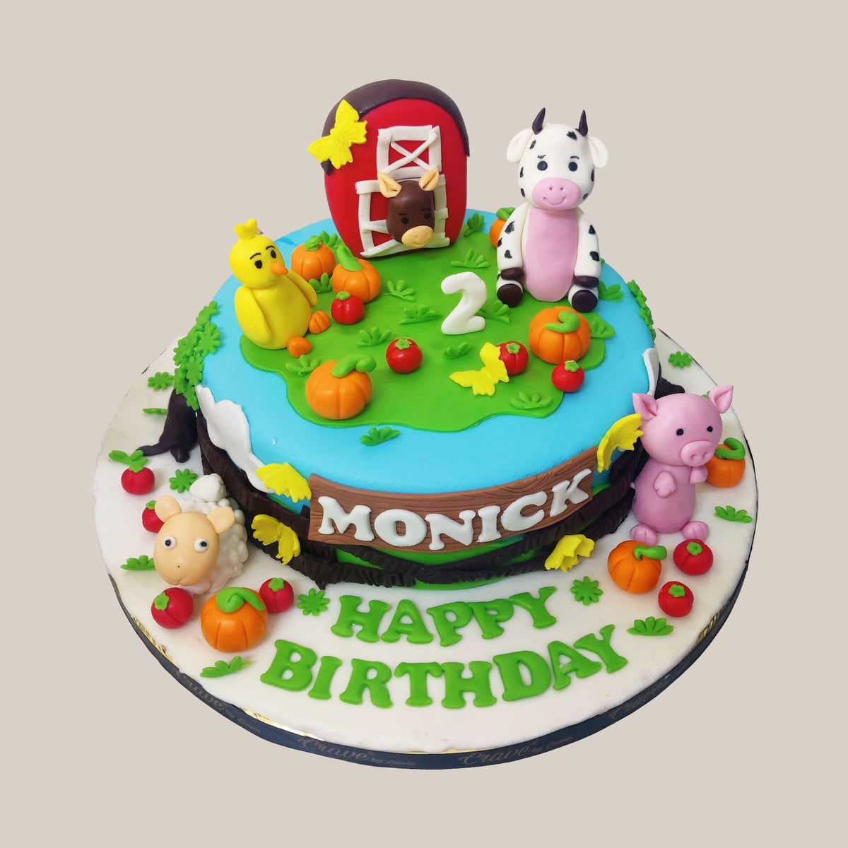 Baby Cow & Horse Cake – Adorable Farm-Themed Birthday Cake – Crave by Leena