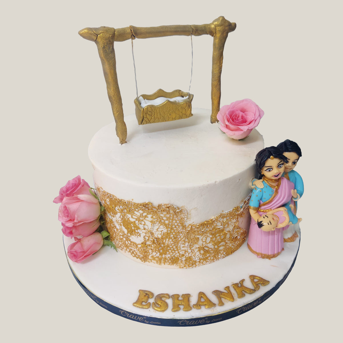 Naming Ceremony Cake – Elegant Baby Welcome Cake – Crave by Leena