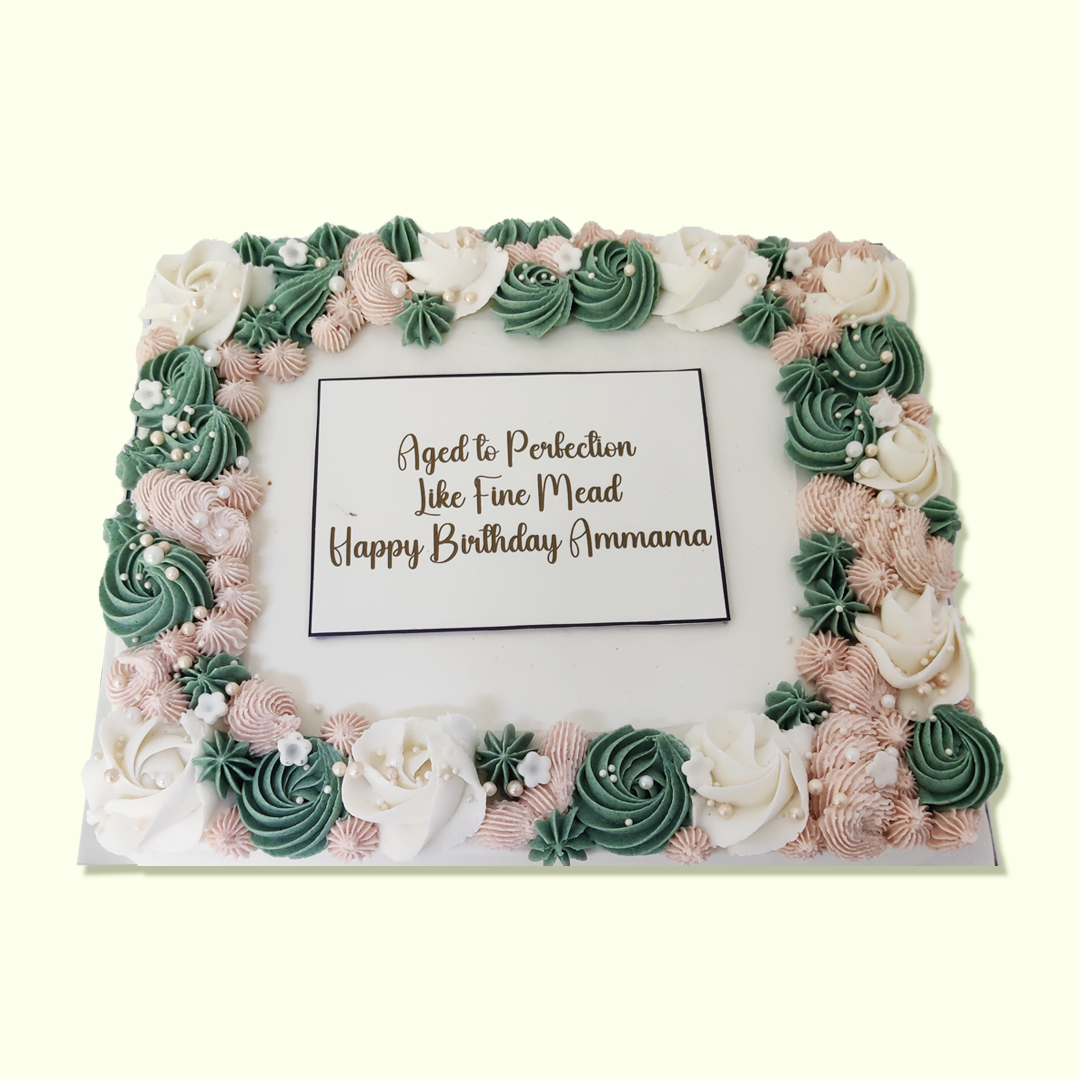 Elegant Floral Birthday Cake for Dada – Custom Message – Crave by Leena