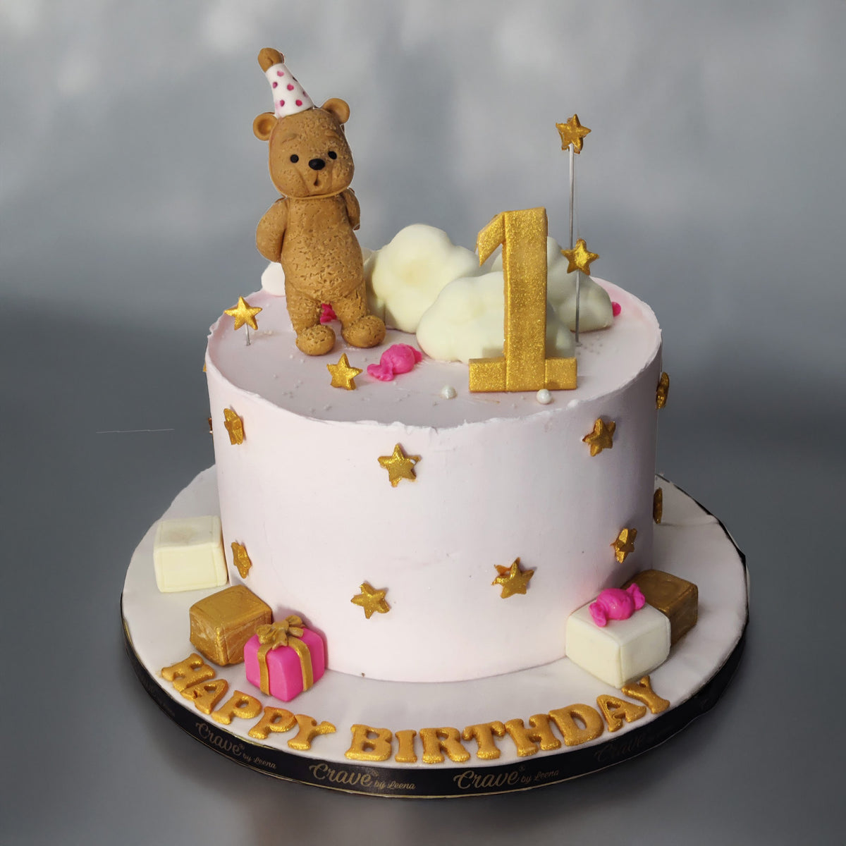Teddy Bear 1st Birthday Cake – Cute Baby Theme – Crave by Leena