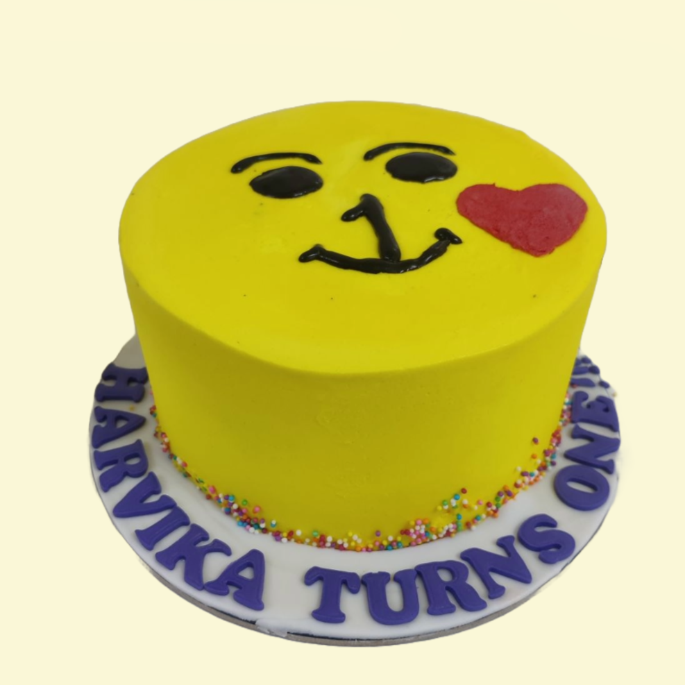 Happy Smiley Emoji Cake | Custom Cakes | Crave by Leena, Bangalore