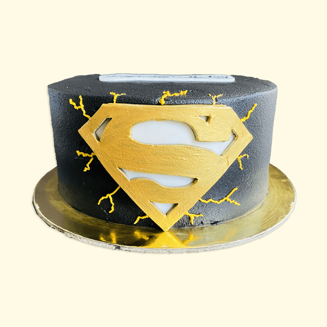 Black & Gold Superman | Custom Cakes | Crave by Leena, Bangalore