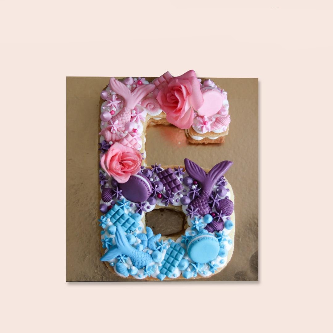 Mermaid Number Tart Cake | Custom Cakes | Crave by Leena, Bangalore